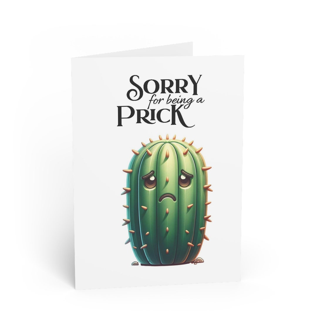 Sorry for Being a Prick Cute Cactus i'm Sorry Paper Greeting Cards - Etsy