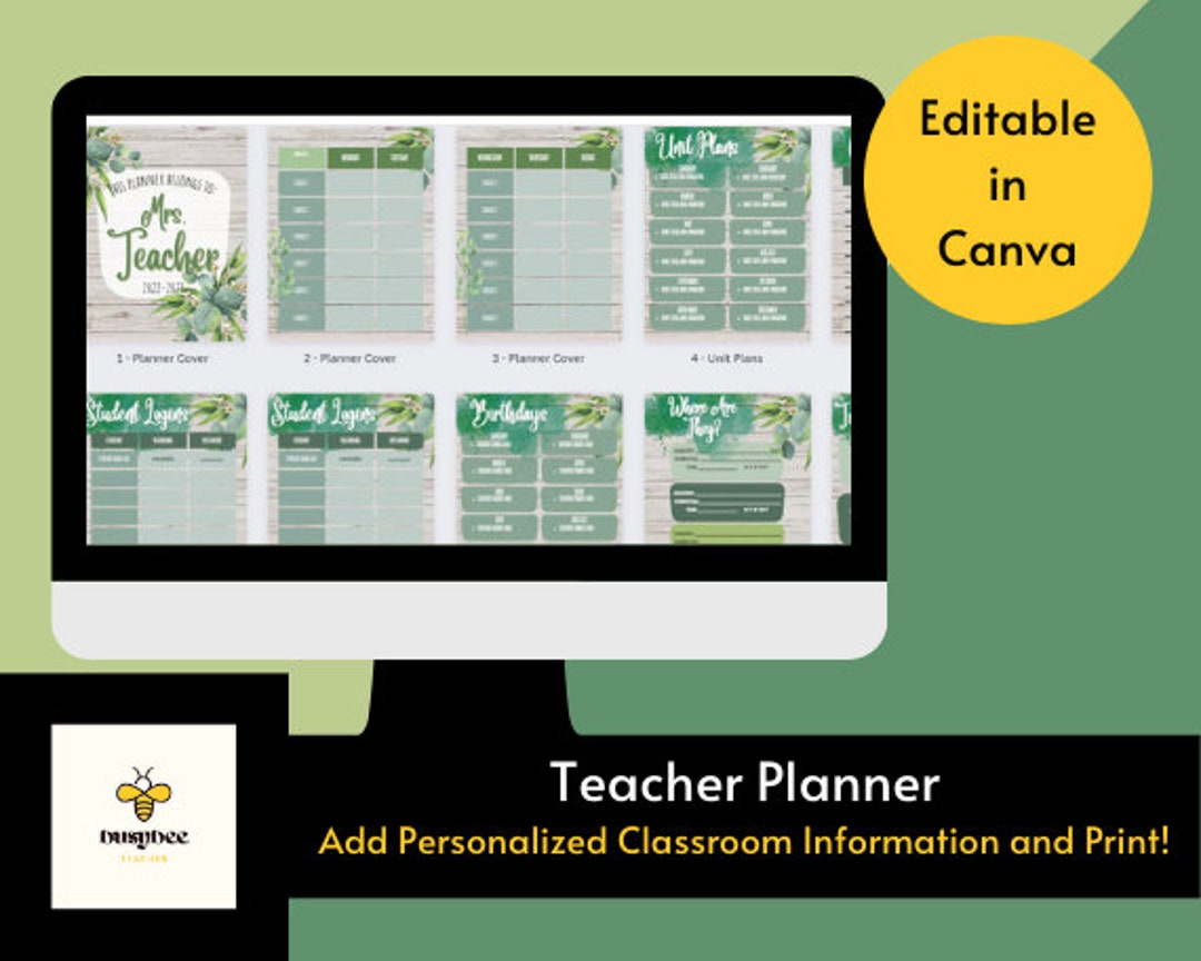 Farmhouse Theme Editable Teacher Planner Bundle | Teacher Binder Bundle ...