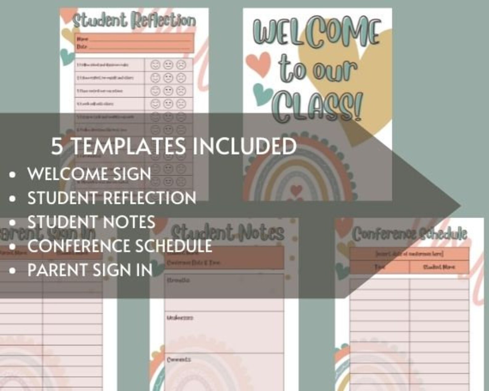 Parent Teacher Conference Forms Canva Template Editable - Etsy
