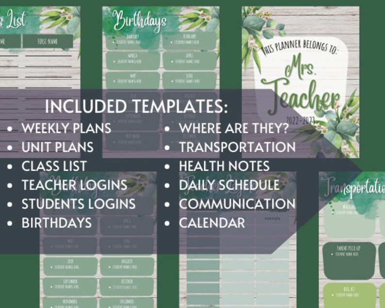 Farmhouse Theme Editable Teacher Planner Bundle | Teacher Binder Bundle ...