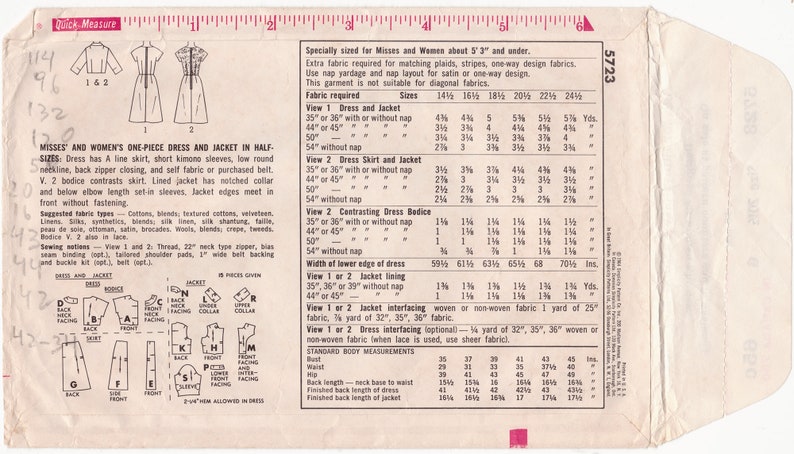 Simplicity 5723 // 1960s Dress With A-line Skirt and Collared Jacket ...