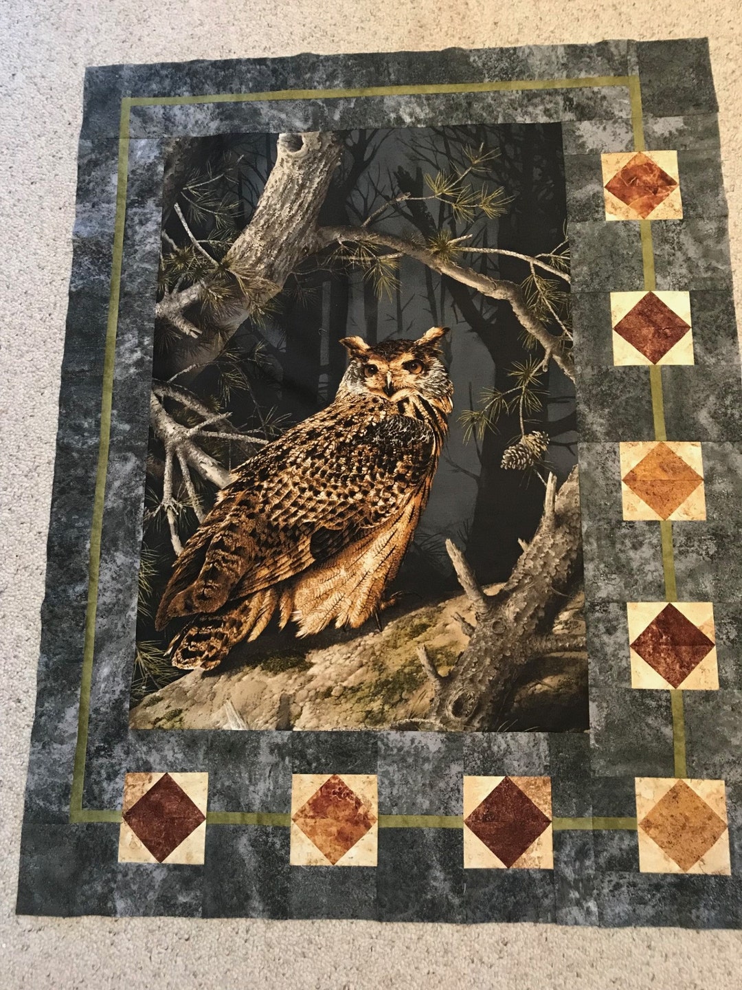 The Wise Old Owl Border (digital Download Pattern for Panels) - Etsy