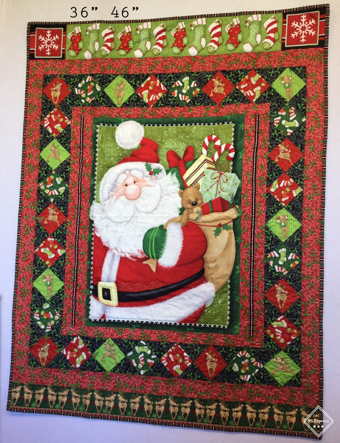 Santa Lap Quilt - Etsy