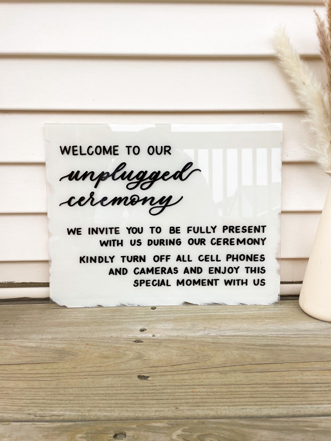 Unplugged Ceremony Sign, Acrylic Unplugged Ceremony Sign, Unplugged ...