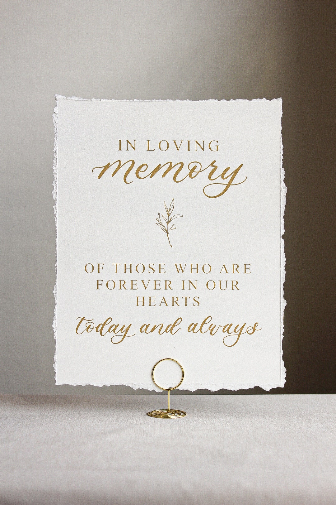 Deckled Edge Memory Table Wedding Sign, in Loving Memory Wedding Sign ...