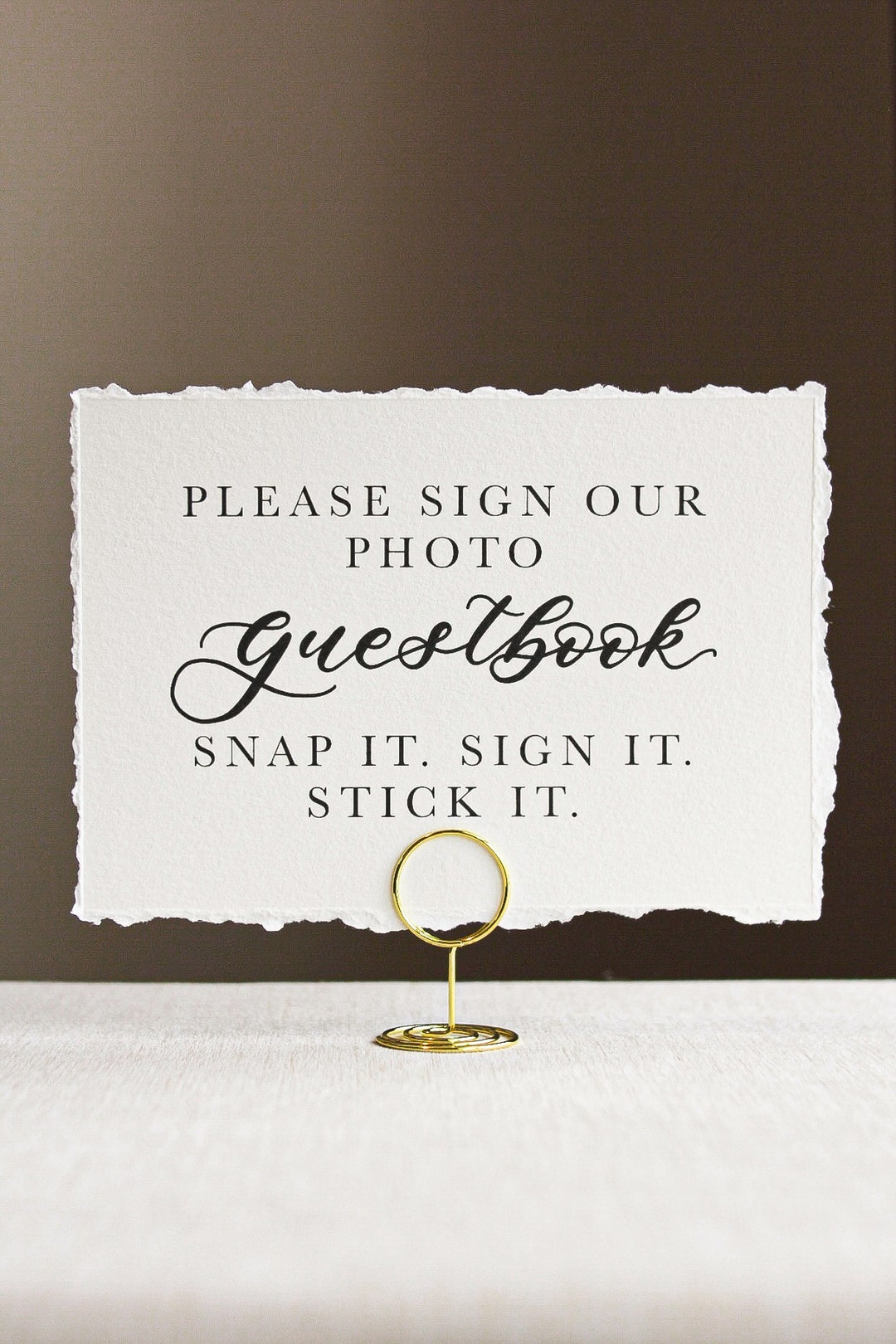 Please Sign Our Guestbook, Photo Guest Book Sign, Deckled Edge Paper ...