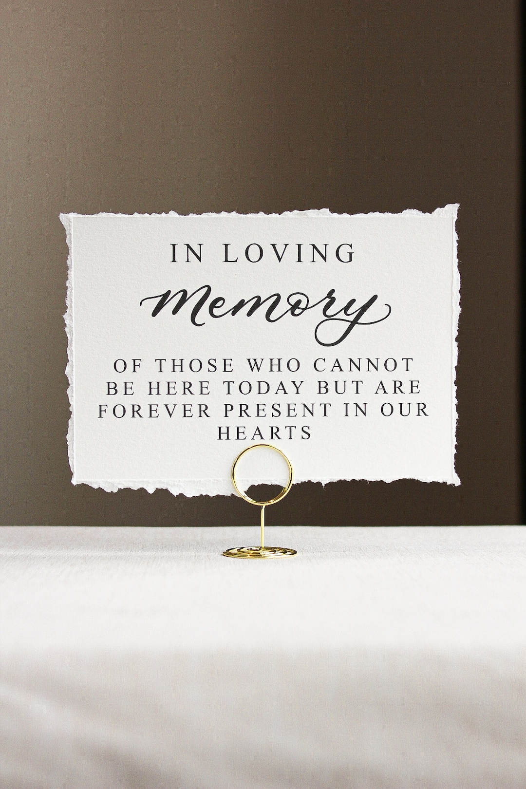 Deckled Edge Memory Table Wedding Sign, in Loving Memory Wedding Sign ...