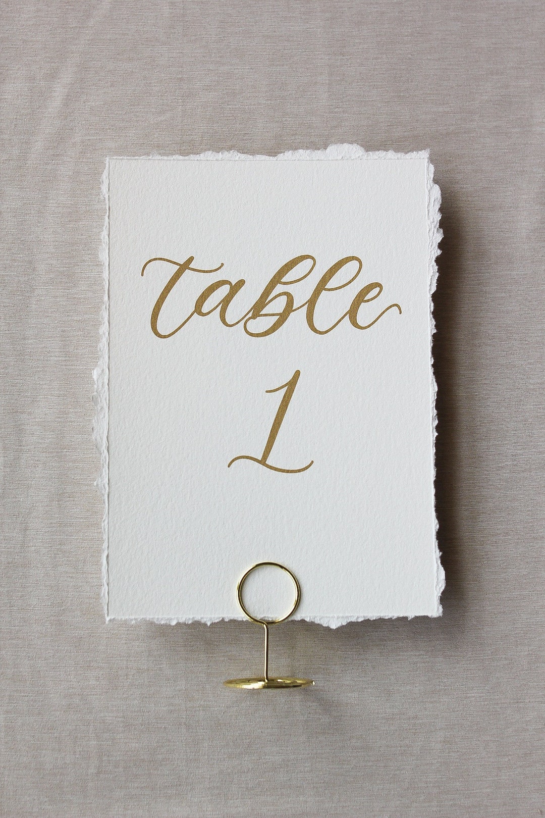 Deckle Edge Table Numbers, 5x7 Table Numbers, Calligraphy Table Numbers ...