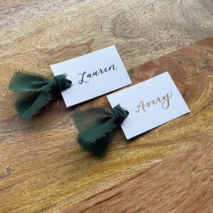 Handmade Paper Place Cards With Ribbon Hand Written - Etsy
