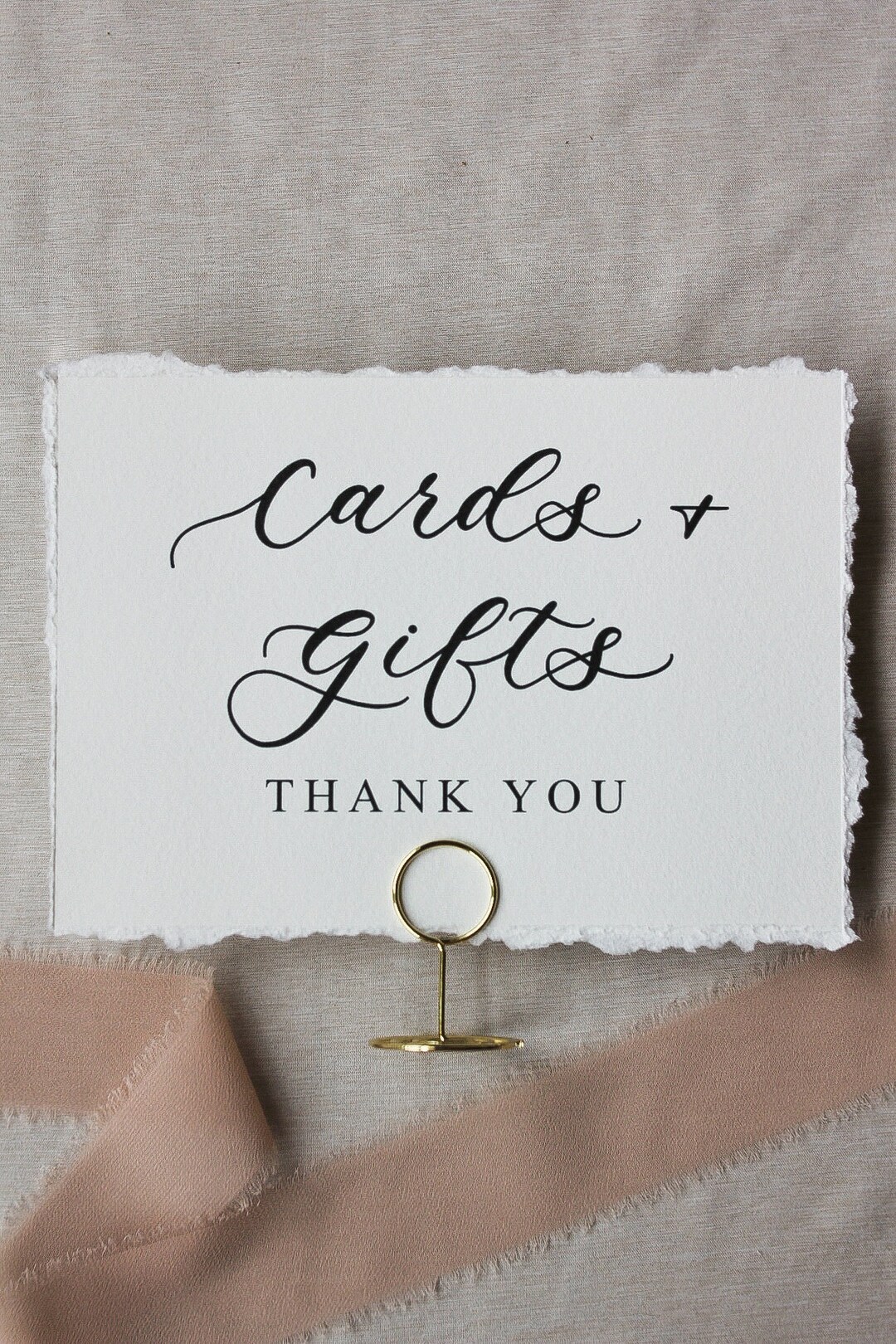 Cards and Gifts Sign Wedding, Deckled Edge Paper Wedding Sign, Wedding ...