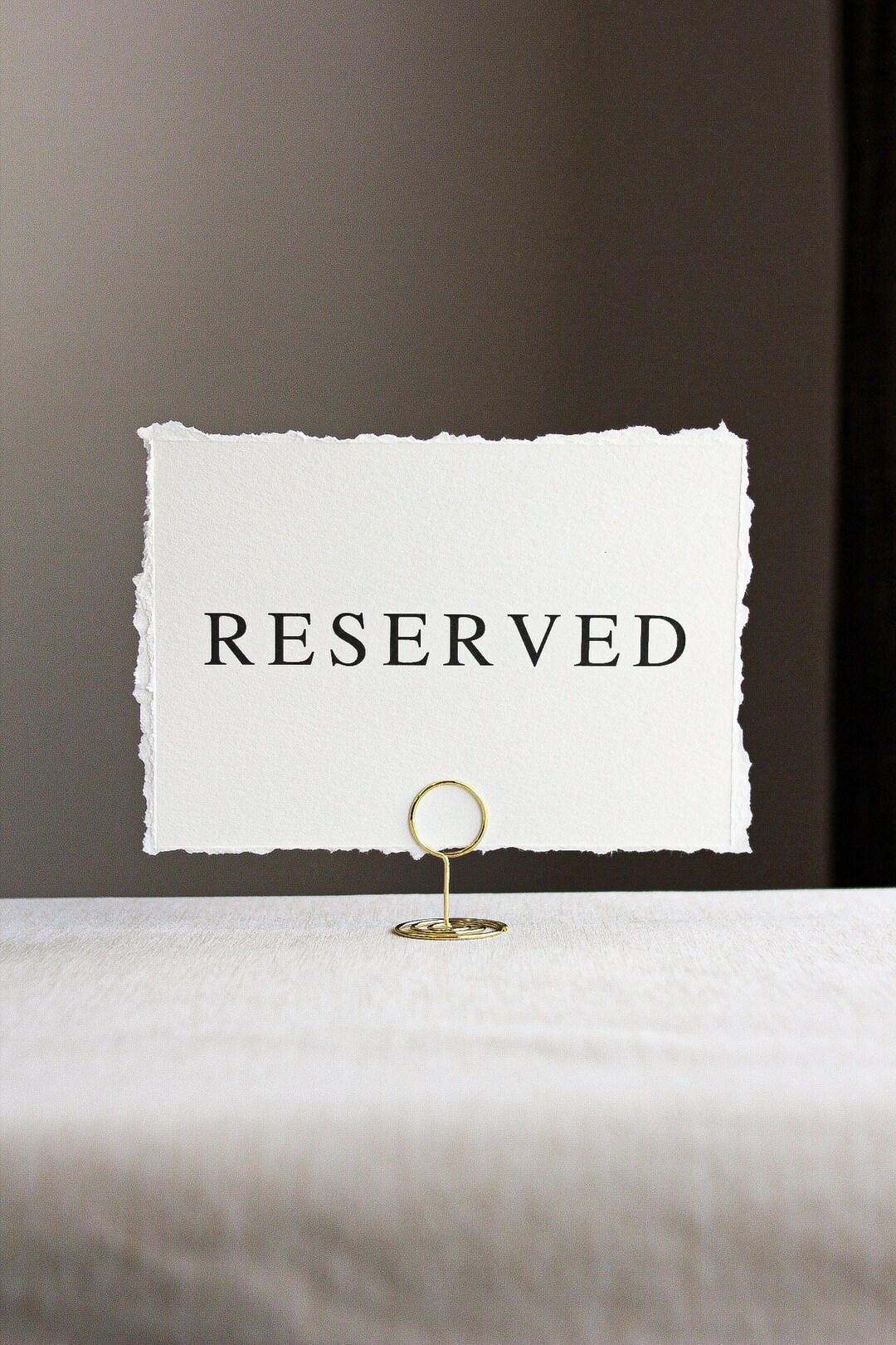 Reserved Sign Wedding, Deckled Edge Paper, 5x7 Wedding Reception Sign ...