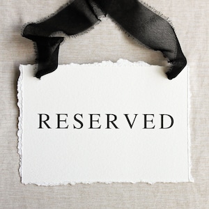 Reserved Row Sign, Wedding Reserved Sign, 5x7 Wedding Reception Sign ...