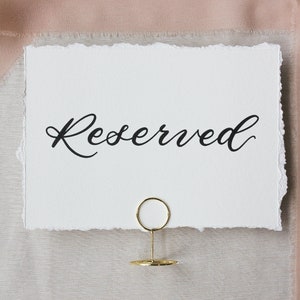 Reserved Sign Wedding, Deckled Edge Paper, 5x7 Wedding Reception Sign ...