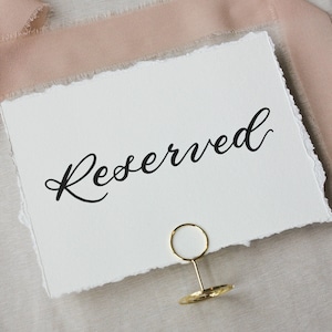 Reserved Sign Wedding, Deckled Edge Paper, 5x7 Wedding Reception Sign ...