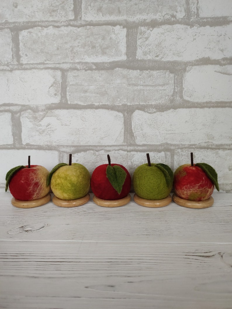 Felted Pin Cushion Yellow Green Apple Handmade Wool - Etsy
