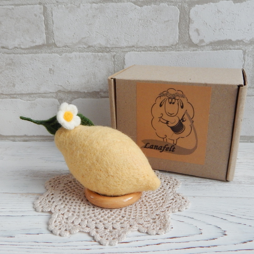 Felted Wool Pin Cushion Lemon, Felt Cushion for Needles, Woolen Yellow ...