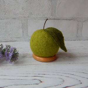 Felted Wool Pincushion, Green Little Apple Handmade Pin Cushion, Apple ...