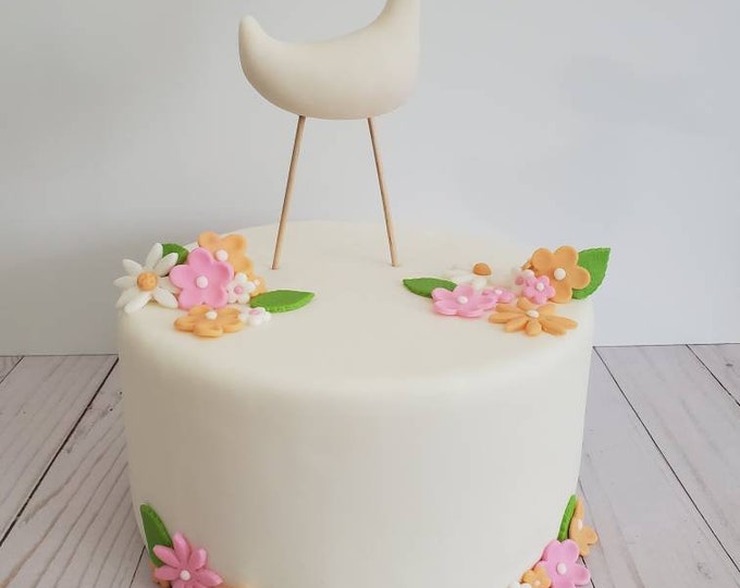 Baby Stork, Stork Cake Topper, Baby Shower Stork Cake Topper, Fondant ...
