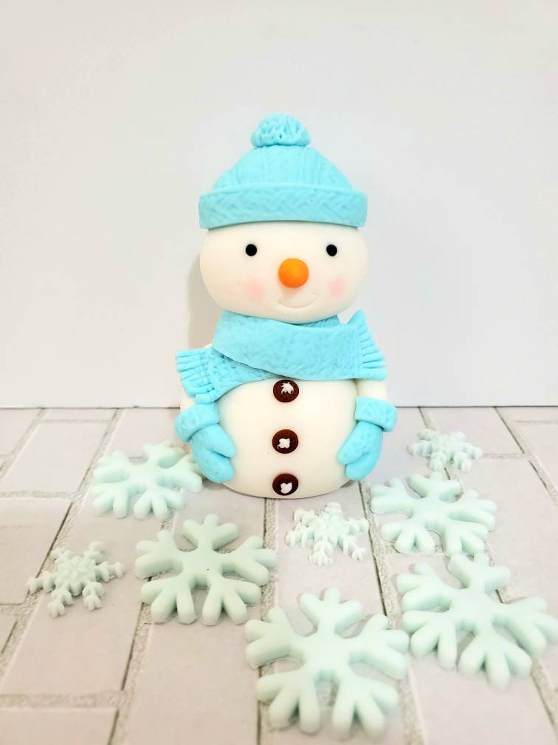 Snowman Cake Topper Fondant Snowman Winter Wonderland - Etsy
