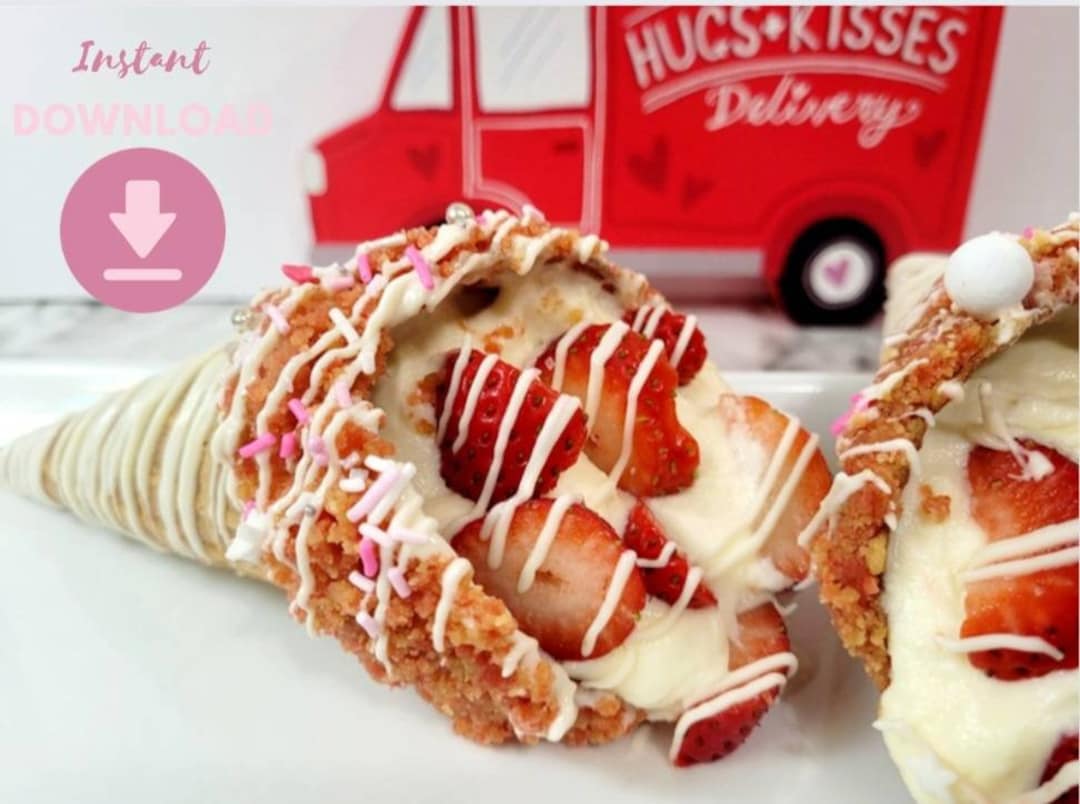 Receta De Cono De Waffle Relleno De Tarta De Queso Con Fresas Receta