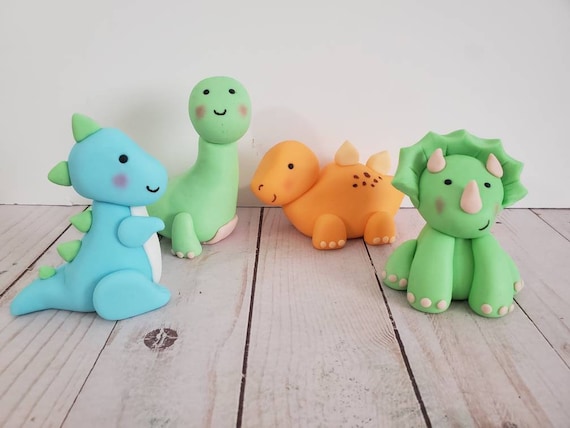 Dinosaur cake topper Baby Dinosaur cake toppers Fondant dinosaur cake topper dinosaur cake deocration Etsy