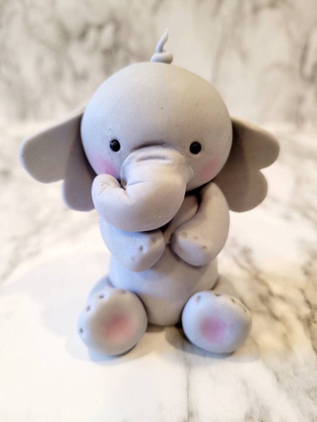 Elephant Cake Topper, Fondant Elephant Cake Topper, Baby Elephant Cake ...