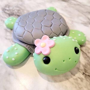 Fondant Turtle, Turtle Cake Topper, Fondant Turtle Cake Topper, Baby ...