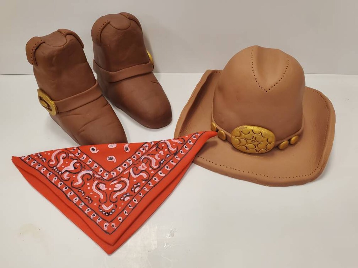 Cowboy Cake Toppers Western Cake Toppers Fondant Cowboy Hat | Etsy