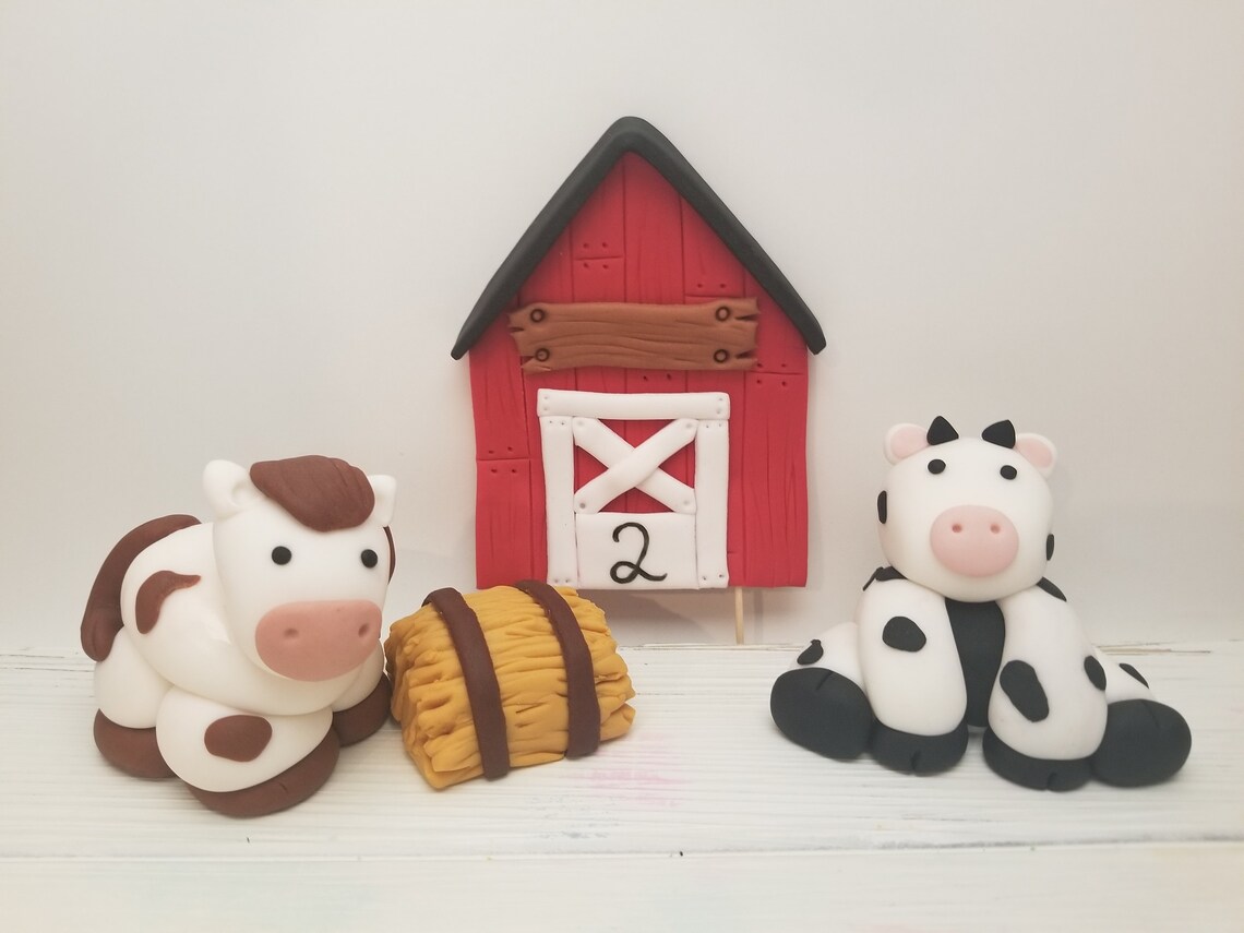 Farm Cake Decorations Fondant Farm Cake Barn Cake | Etsy