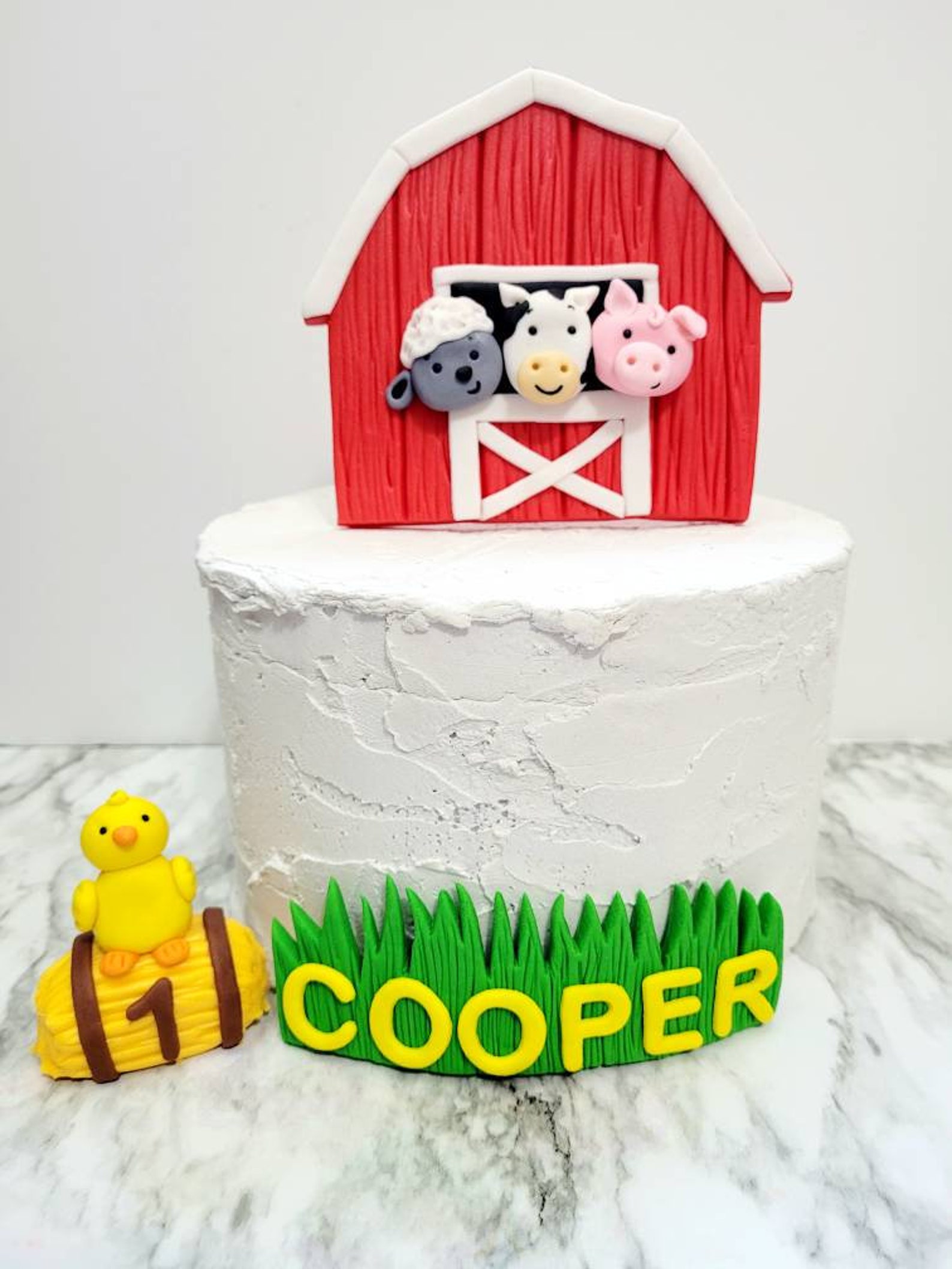 Barn cake topper fondant barn cake topper Farm cake topper | Etsy