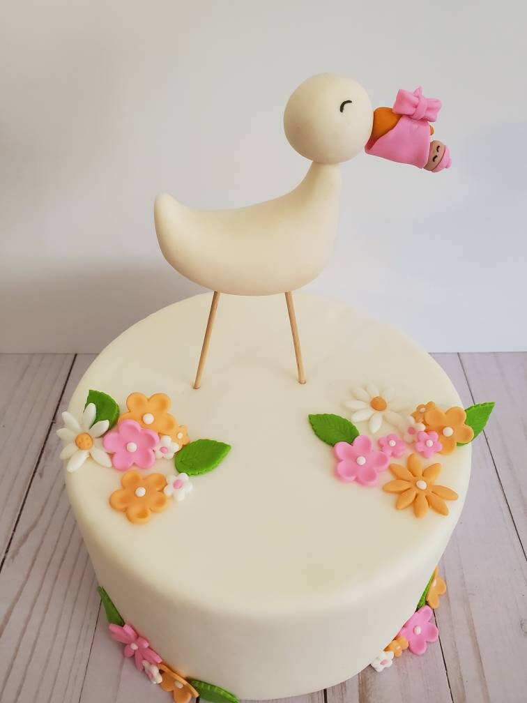 Baby Stork Stork Cake Topper Baby Shower Stork Cake Topper | Etsy
