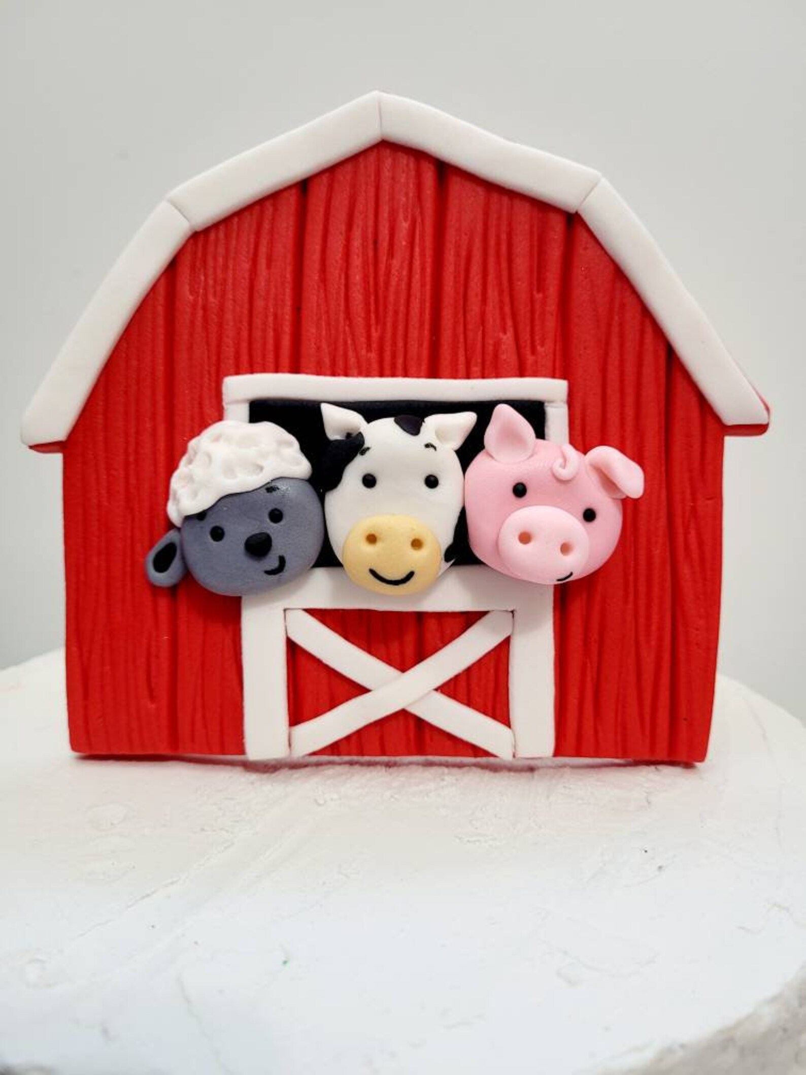 Barn Cake Topper, Fondant Barn Cake Topper, Farm Cake Topper, Fondant ...