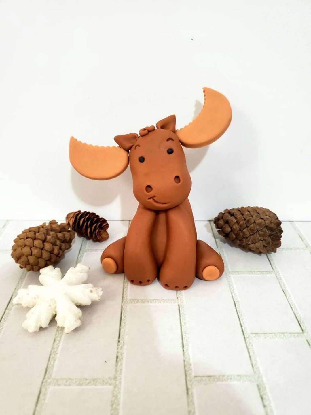 Moose Cake Topper, Baby Moose Cake Topper, Woodland Cake Topper ...