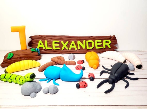 Bug cake toppers creepy crawly cake bugs fondant bugs bug | Etsy