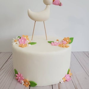Baby Stork, Stork Cake Topper, Baby Shower Stork Cake Topper, Fondant ...