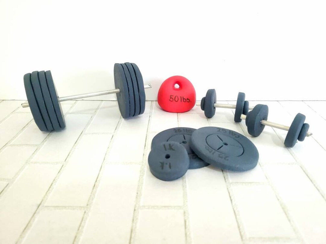Fondant Weights, Fondant Barbell Cake Deocorations, Weights Cake ...