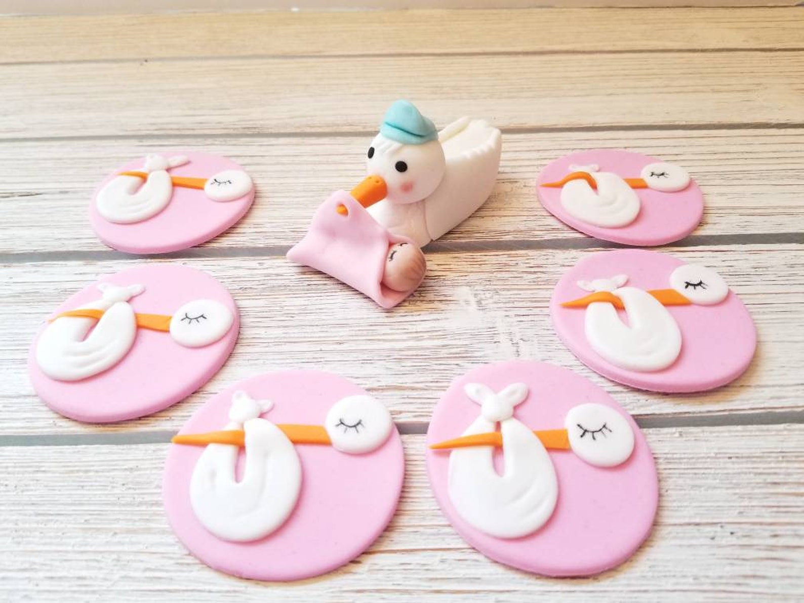 Baby Shower Stork Cake Topper Baby Shower Cupcake Topper - Etsy