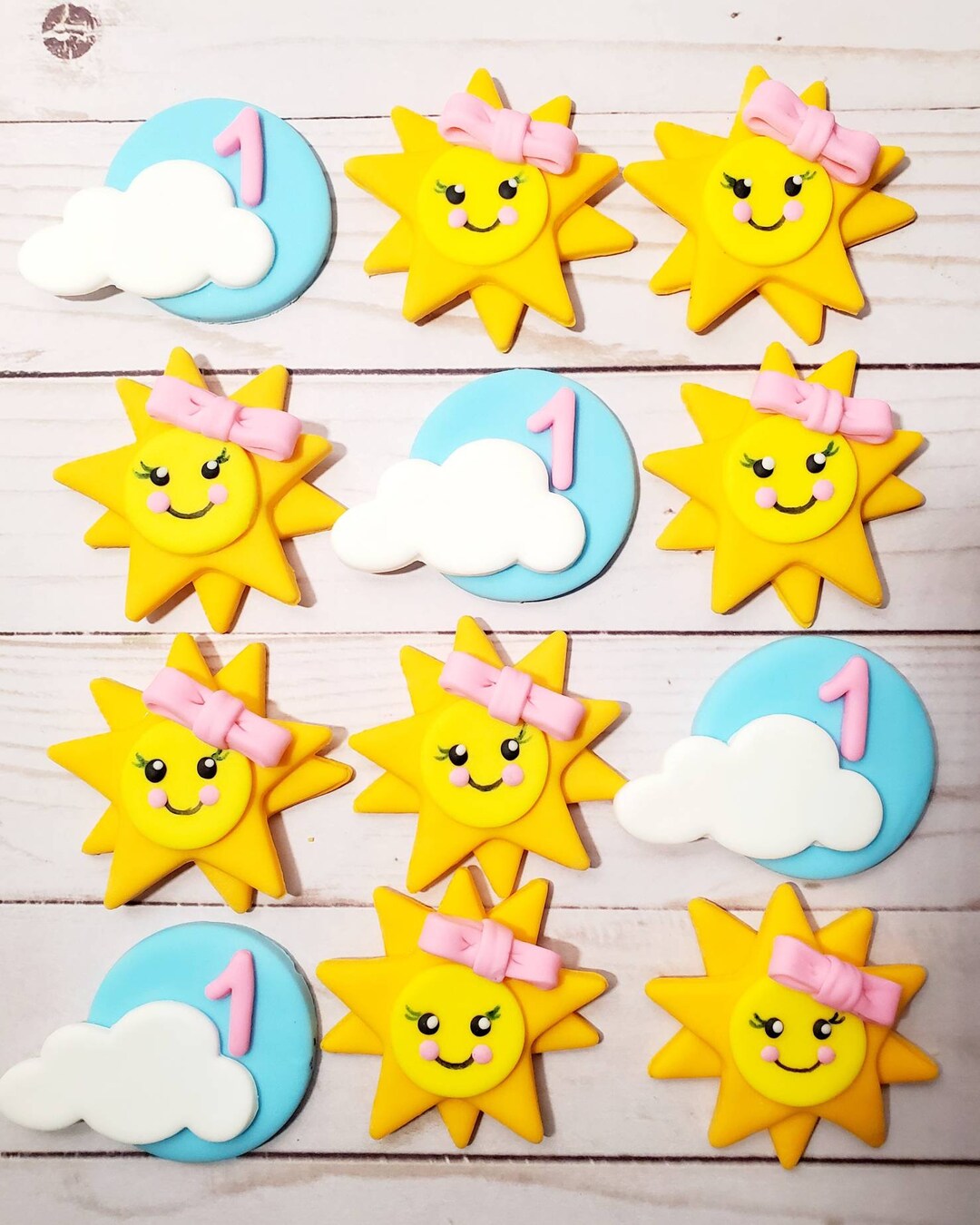 You Are My Sunshine Cupcake Toppers, Cute Sun Cupcake Toppers, Fondant ...