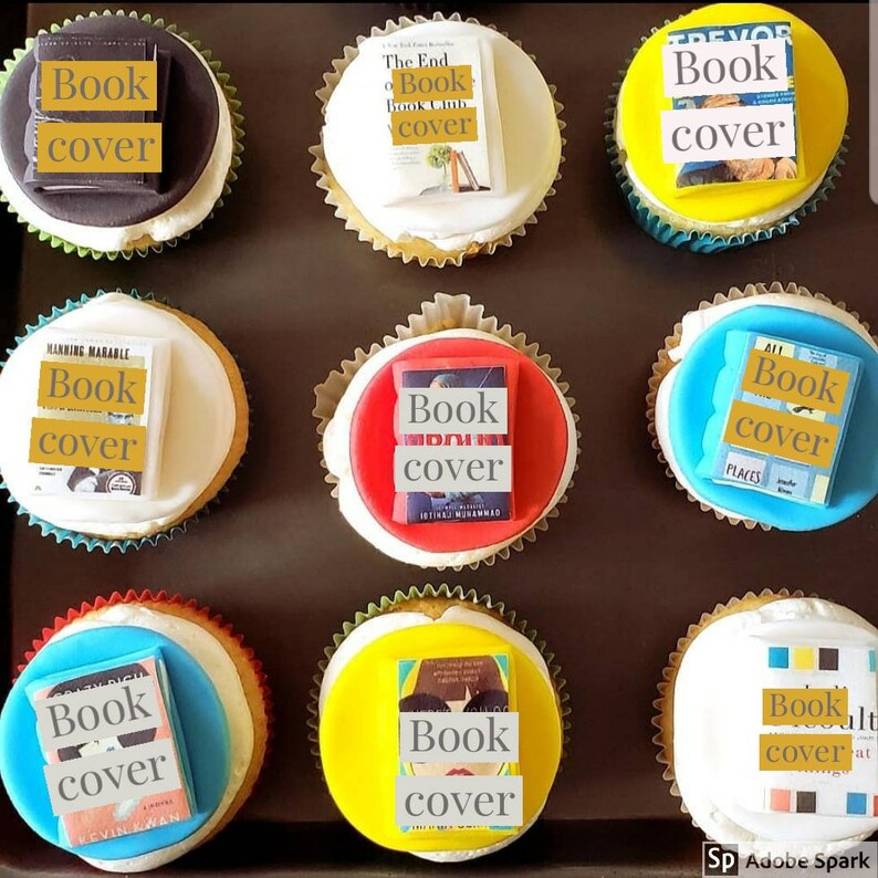 Book Cupcake Toppers Fondant Book Cupcake Toppers Book Cake | Etsy