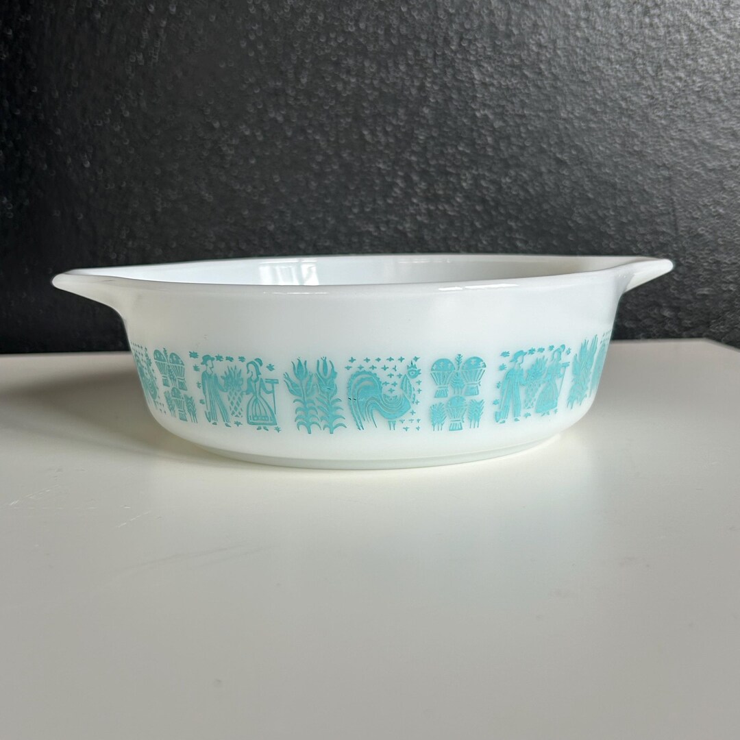 Pyrex Amish Butterprint 471 1 Pt Small Casserole Dish White on ...