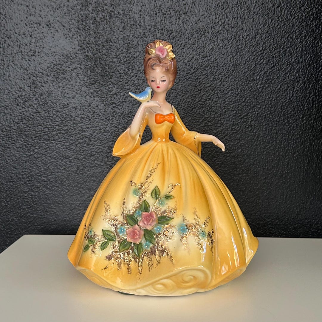 Josef Originals Blue Bird Love Makes the World Go Round Figurine Woman ...