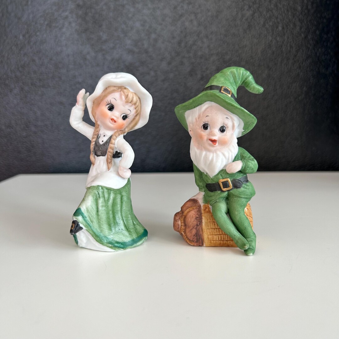 Vintage St Patricks Day Figurines Elves / Pixies / Leprechaun / Irish ...
