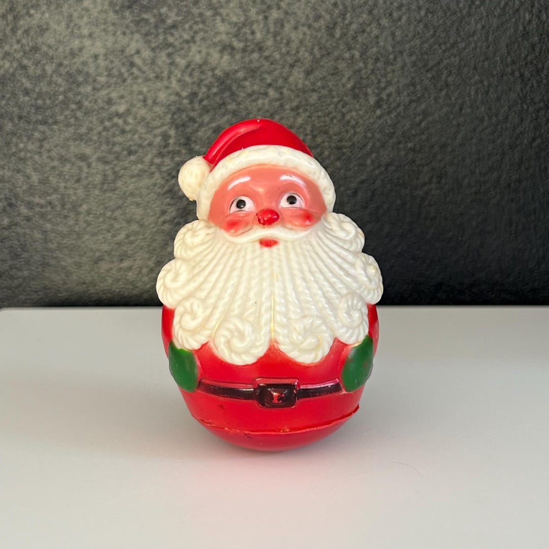 Fun World Inc Roly Poly Plastic Santa Toy With Bell Inside - Etsy
