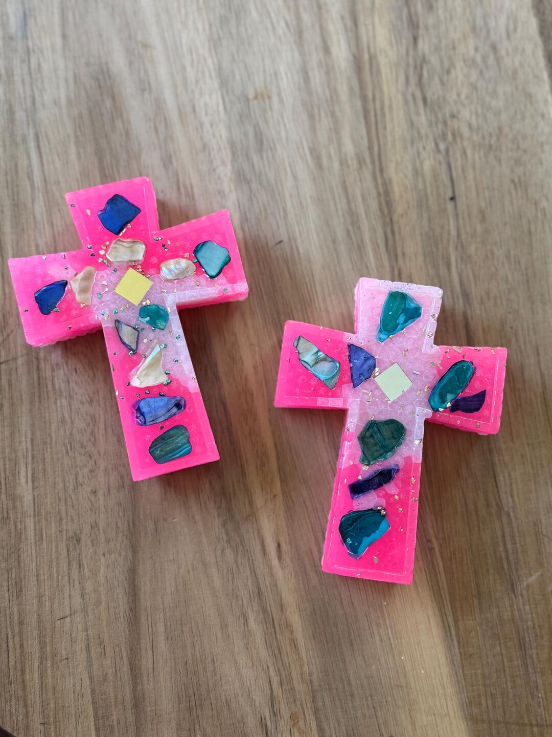 Large Cross 4.5” Freshie (multi Colored, Stones, Glow, and Sparkle) - Etsy