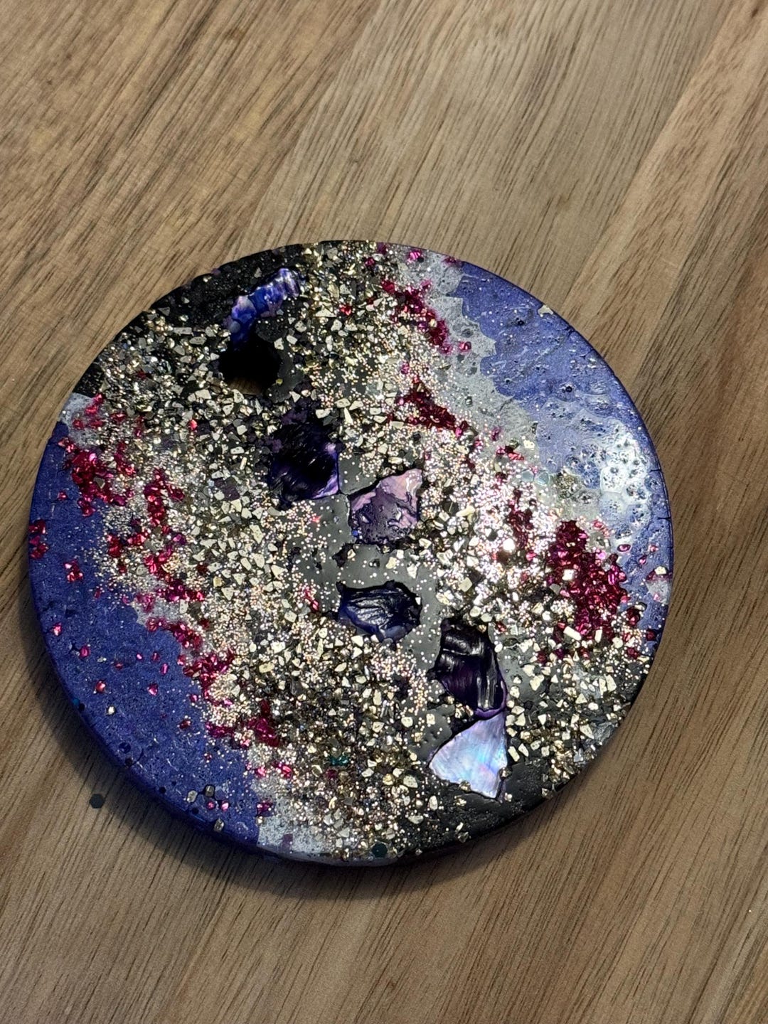 Large 4” Disk Buddy Freshie - Geode - With Stones and Sparkles - Etsy