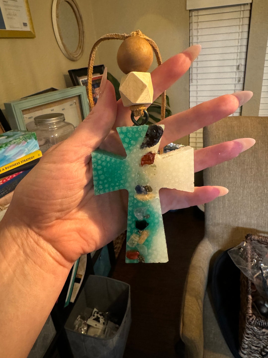 Large Cross 4.5 Freshie 2 Toned, Stones, Glow, and Sparkle - Etsy