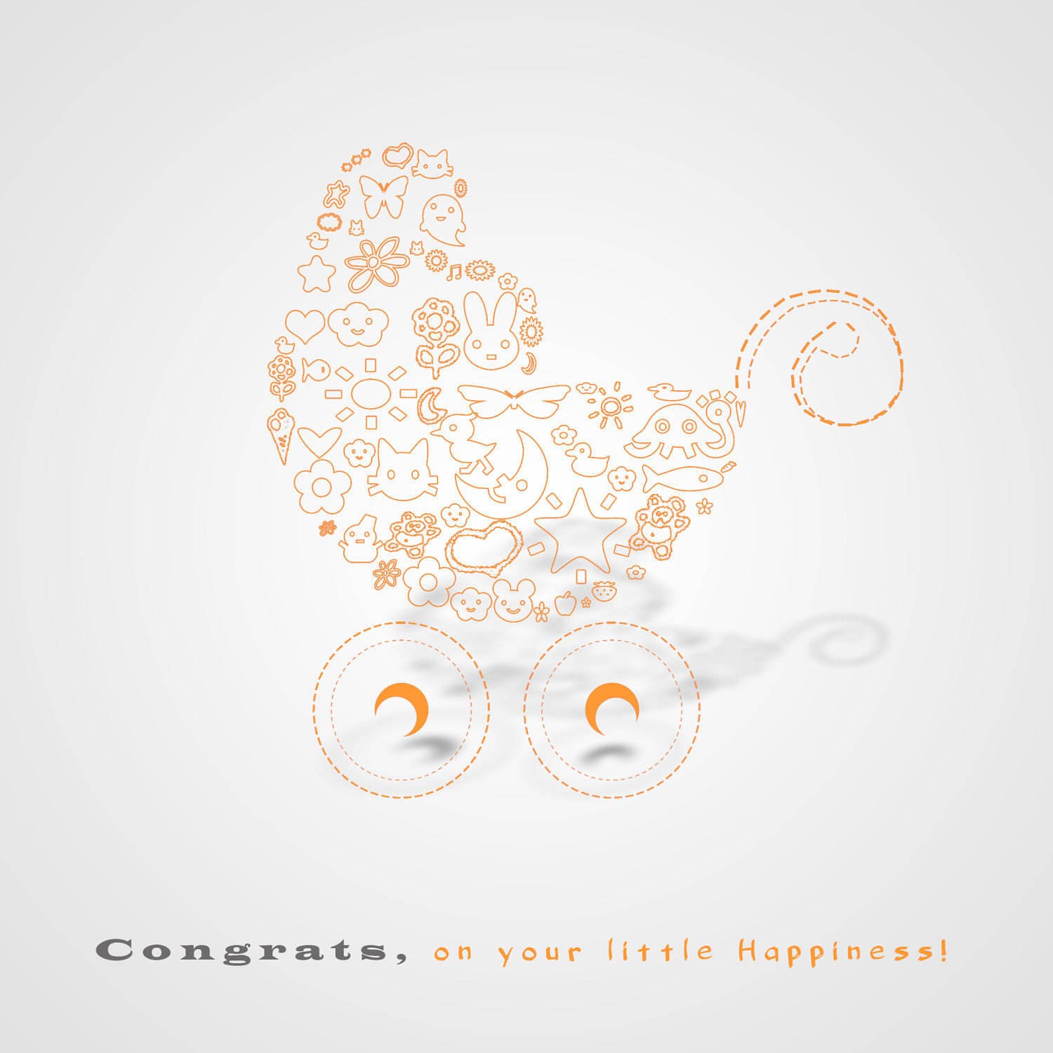 New Baby Congratulation Printable Card Orange congrats to Your Little ...