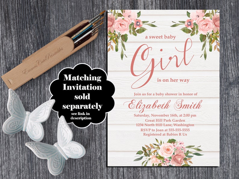 Rustic Books for the Baby Card Rustic White With Blush - Etsy