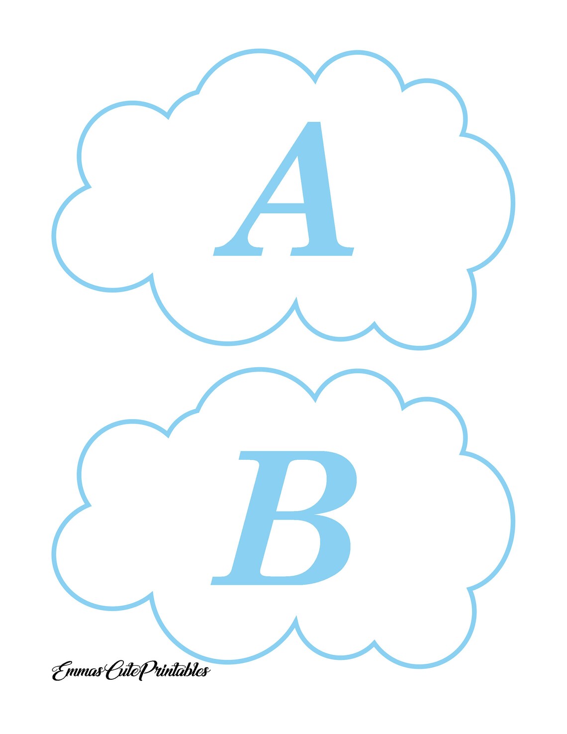 Printable Nursery Wallbaby Blue Alphabet and Numbers Blue - Etsy