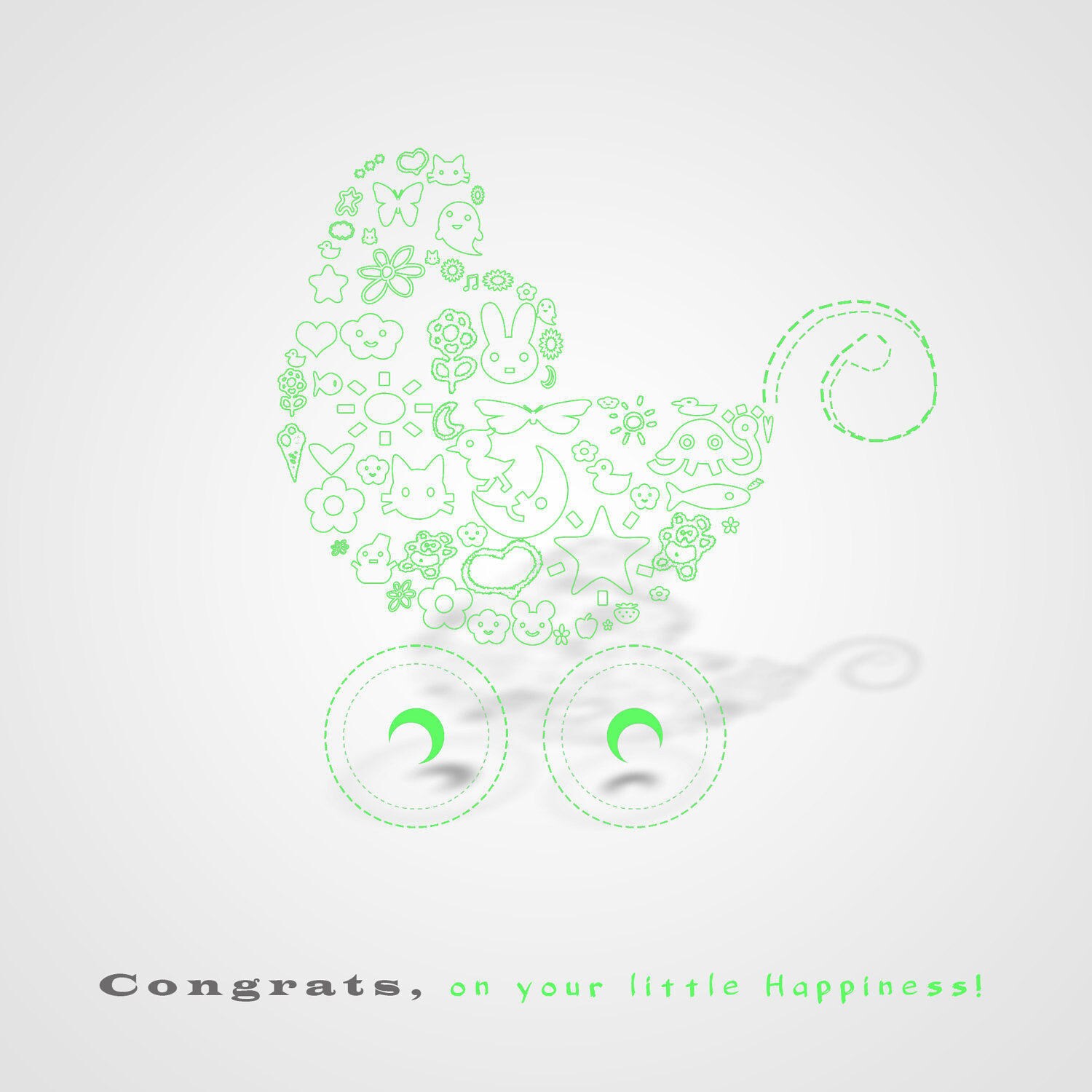 New Baby Congratulation Printable Card Green congrats to Your Little ...